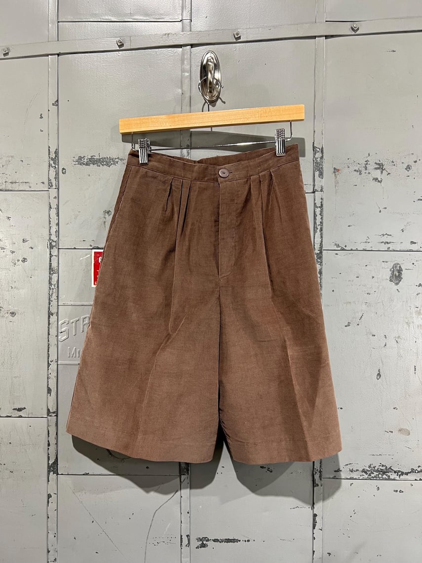 26" 80s Brown Pleated Corduroy shorts wide leg skirt Lacoste essential | Great Northern Vintage ...