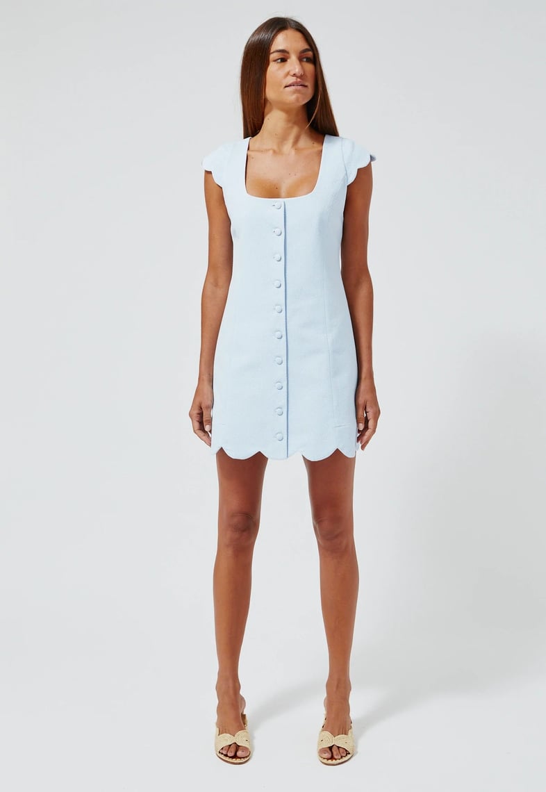 Scallop Swiss Dot Pique Dress - Pale Blue | Dress | Beacon Hill ...