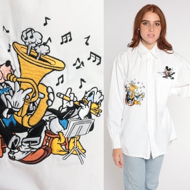 90s Disney Shirt White Button Up Mickey Mouse | Shop Exile - Tucson, AZ ...