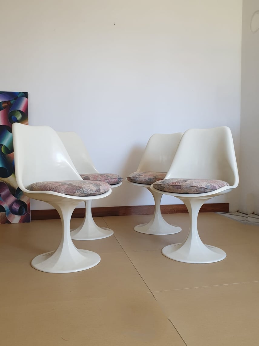 Set of 4 Rare Tulip chairs in fiberglass made in Italy / 70 | Novecento ...