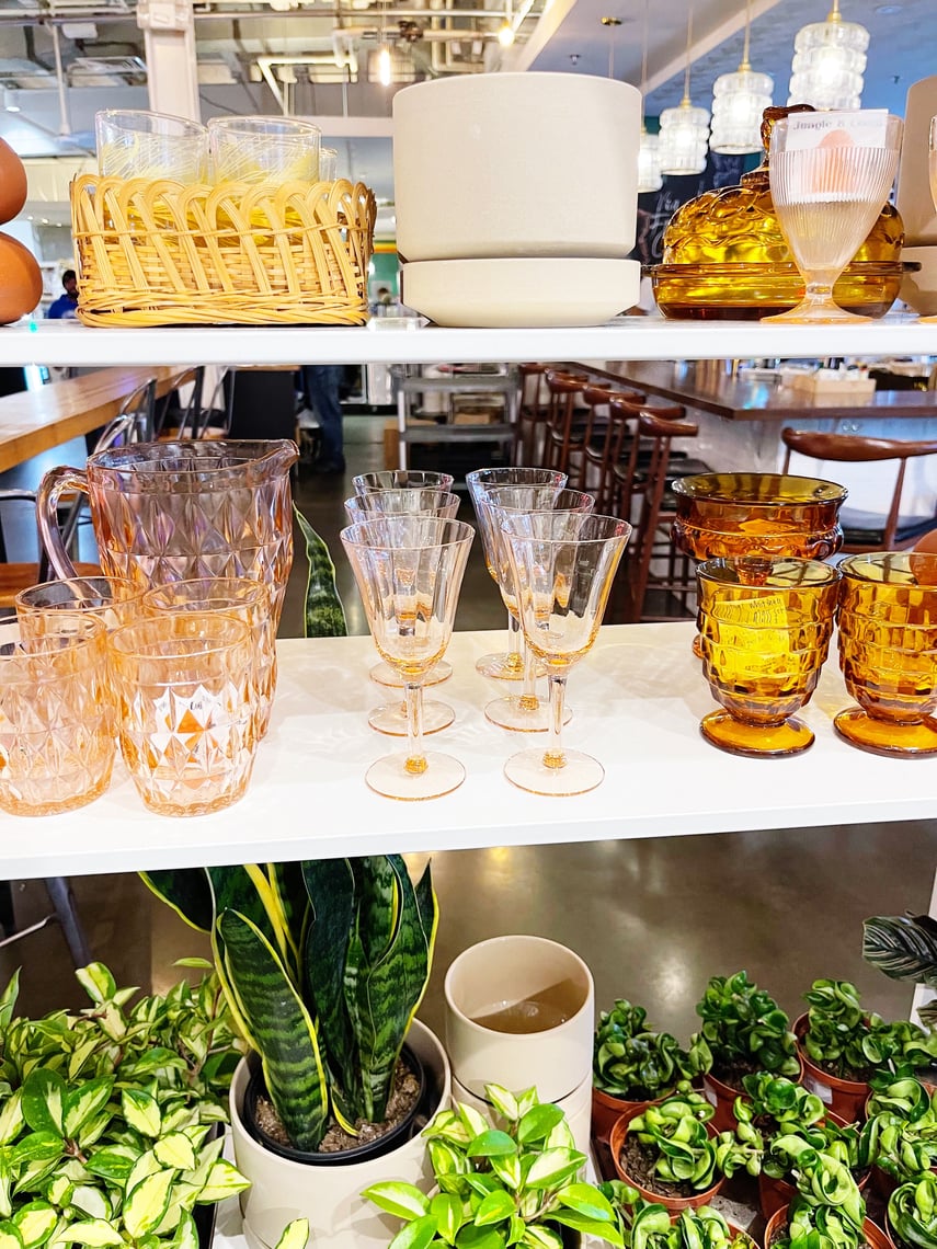 Vintage Tiffin Pink White Wine Glasses | Jungle and Loom | Washington, DC