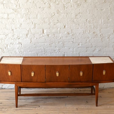 MCM Gordon's Sculpted Walnut Low Credenza / Media / Console Cabinet ...