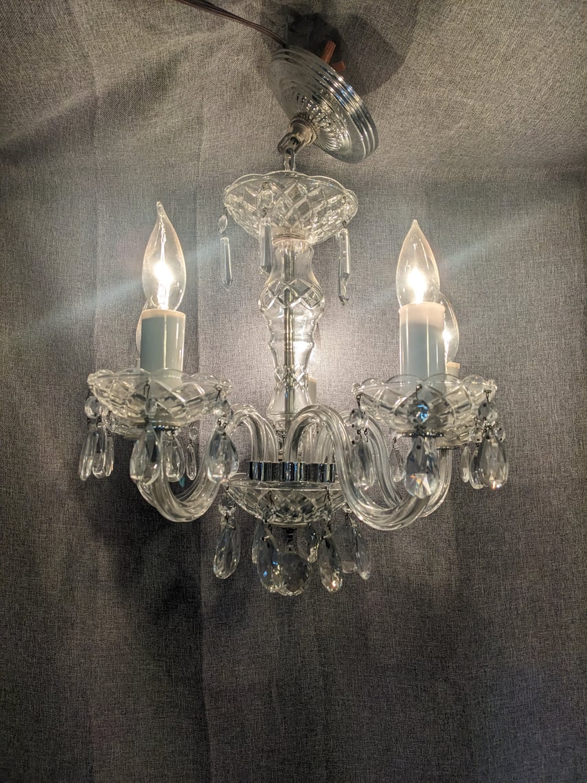 Glass and Crystal Chandelier | Earthwise Architectual Salvage (Seattle ...
