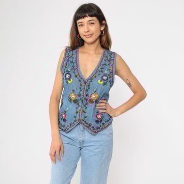 Vintage 90's CK Blue Denim Vest / 1990's Cut Off Sleeve Vintage 90's CK Blue Denim Vest / 1990's Cut Off Sleeve
