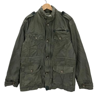 American Rag HBT Herringbone Tweed M65 Field Jacket Large Army ...