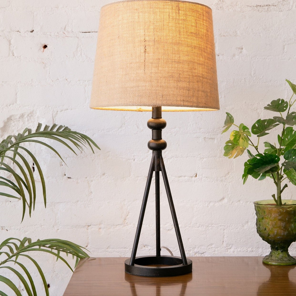 Black Cast Iron Table Lamp | Sunbeam Vintage | Highland Park - Los ...