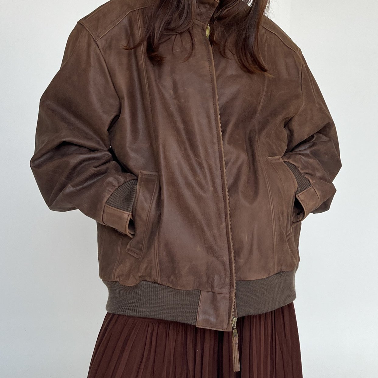 Brown Sugar Leather Bomber (L) | Banshee - Portland, OR | ATTIC
