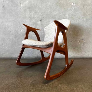 Vintage Mid Century Danish Modern Teak Rocking Chair | Urban Americana ...