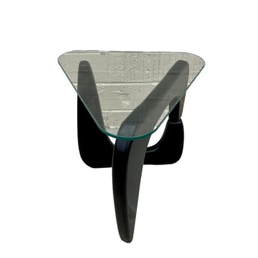 Noguchi Style Triangle Glass Top Narrow Side Table | Harvey's on ...